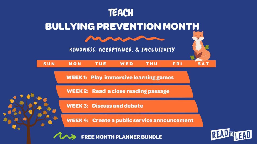 Teach Kindness for Bullying Prevention Month - Read to Lead